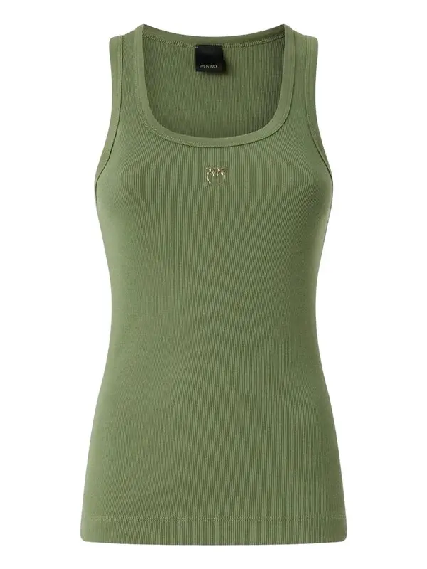 Pinko Stretch Cotton Tank Top - Green