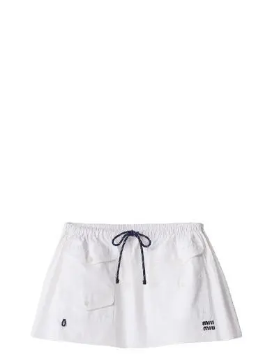 Miu Miu Poplin Skirt - Bianco