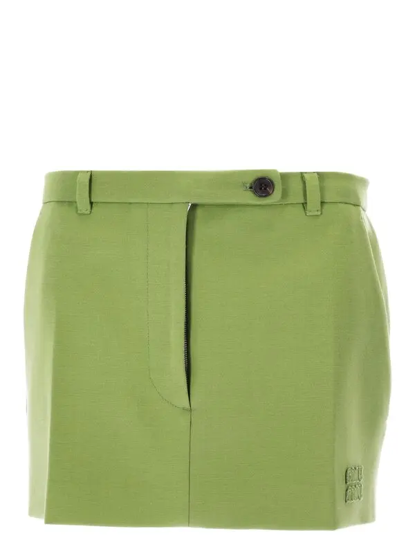 Miu Miu Stoffa Skirt - Verde