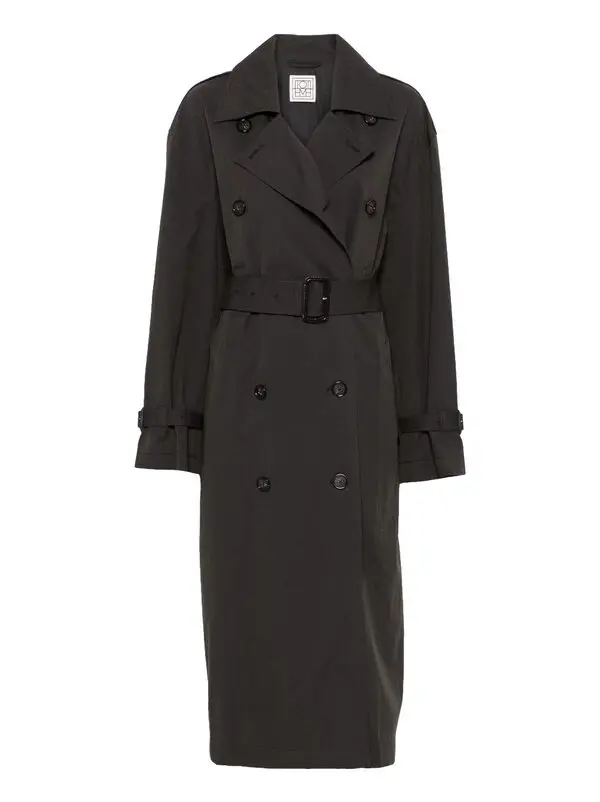 TOTEME Cotton Blend Trench Coat - Black