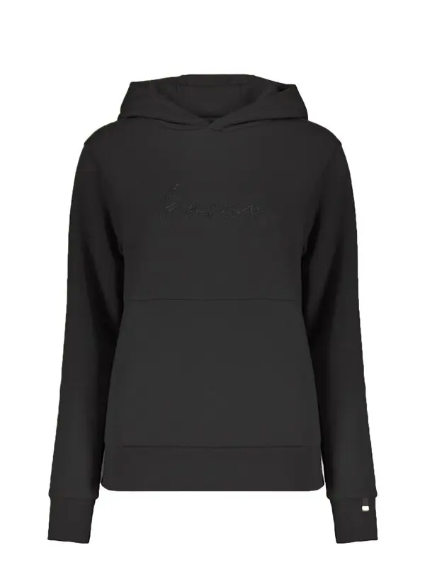 Herno Logo Embellished Hoodie - Black
