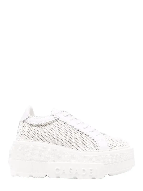 Casadei Nexus Leather Platform Sneakers - White