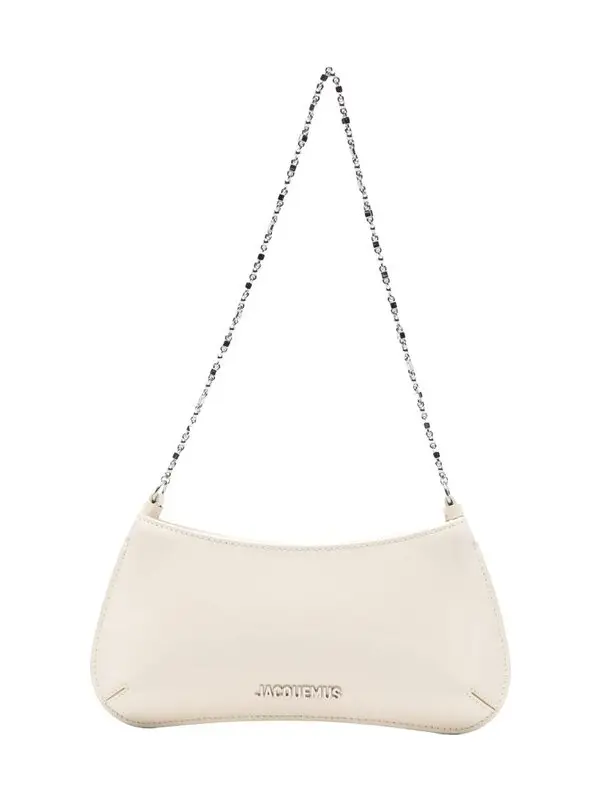 Jacquemus Le Petit Bisou Chaine Leather Shoulder Bag - Ivory