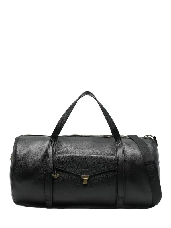 Emporio Armani Leather Duffle Bag - Black