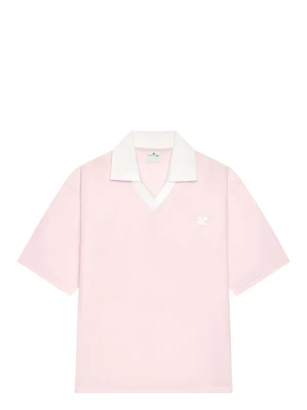 COURREGES Oversized Polo Shirt - Pink