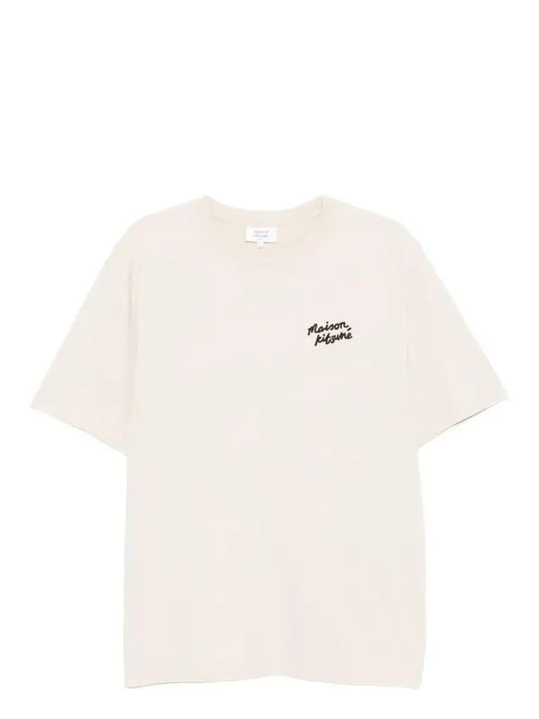 Maison Kitsuné Handwriting Cotton T Shirt - Beige