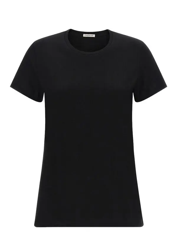 Moncler Logo Cotton T-shirt - Black