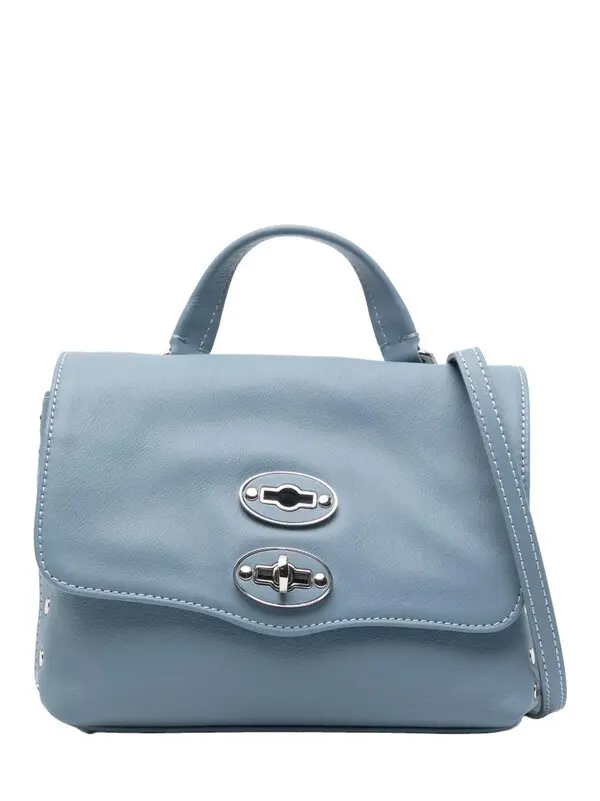 ZANELLATO Postina Saeta Baby Leather Handbag - Clear Blue