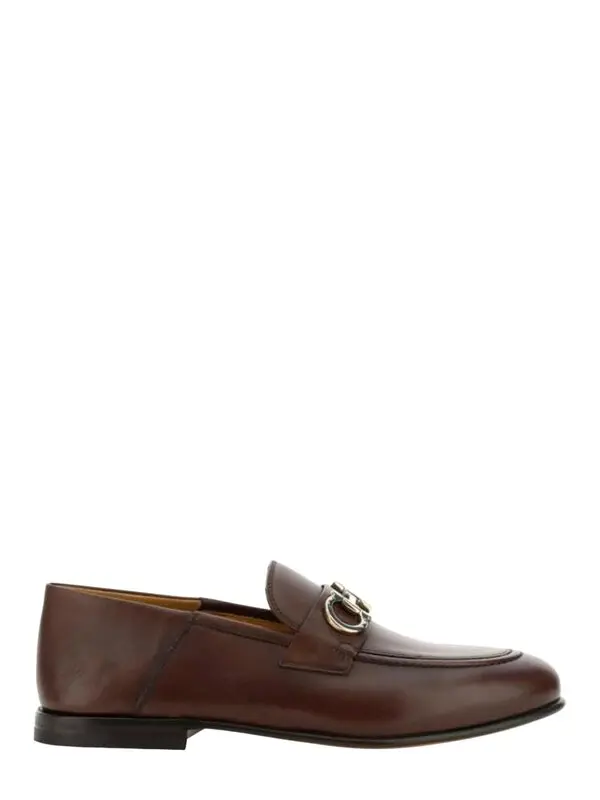 FERRAGAMO Leather Loafers - Brown