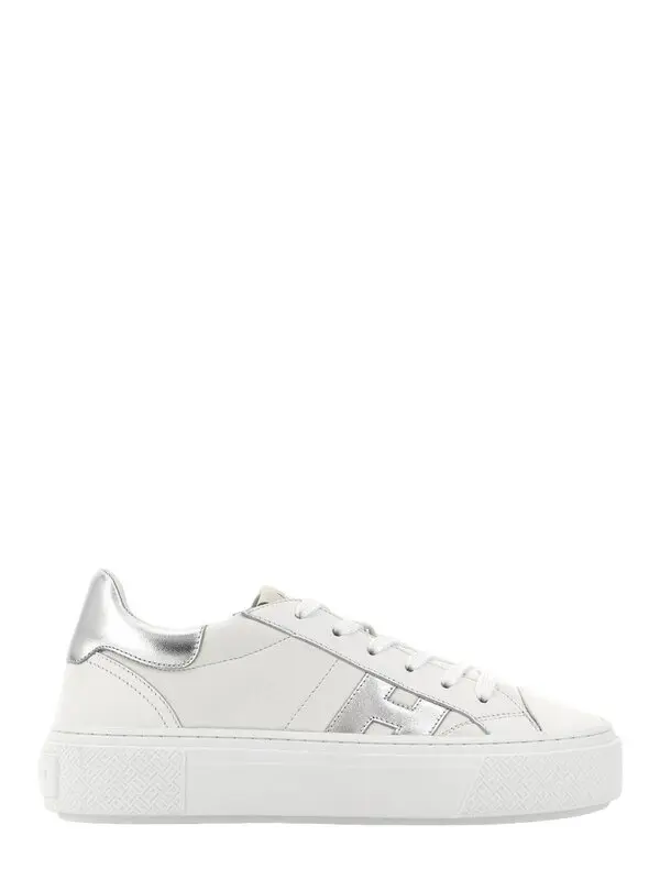 Hogan H705 Leather Sneakers - Silver