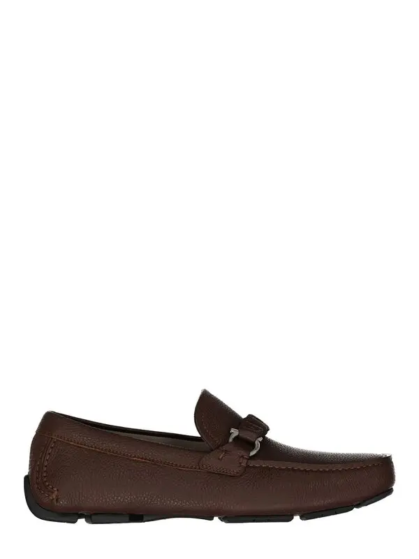 FERRAGAMO Stuart Leather Loafers - Brown