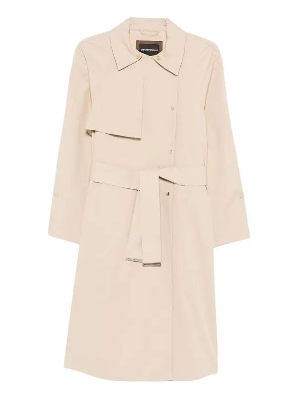 Emporio Armani Cotton-blend Trench Coat - Beige
