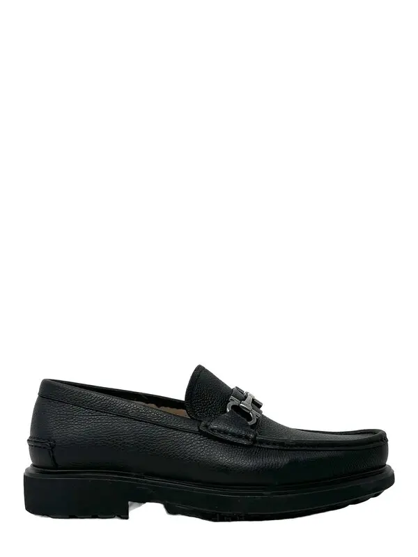 FERRAGAMO Glasgow Leather Loafers - Black