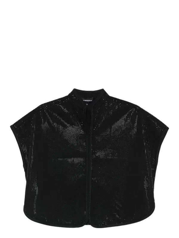 Emporio Armani Studded Cropped Top - Black
