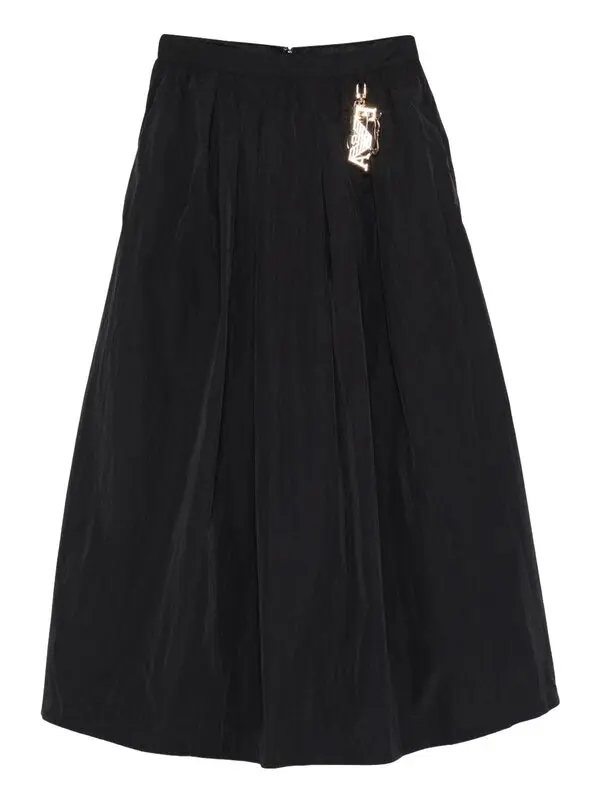Emporio Armani Nylon Long A-line Skirt - Black