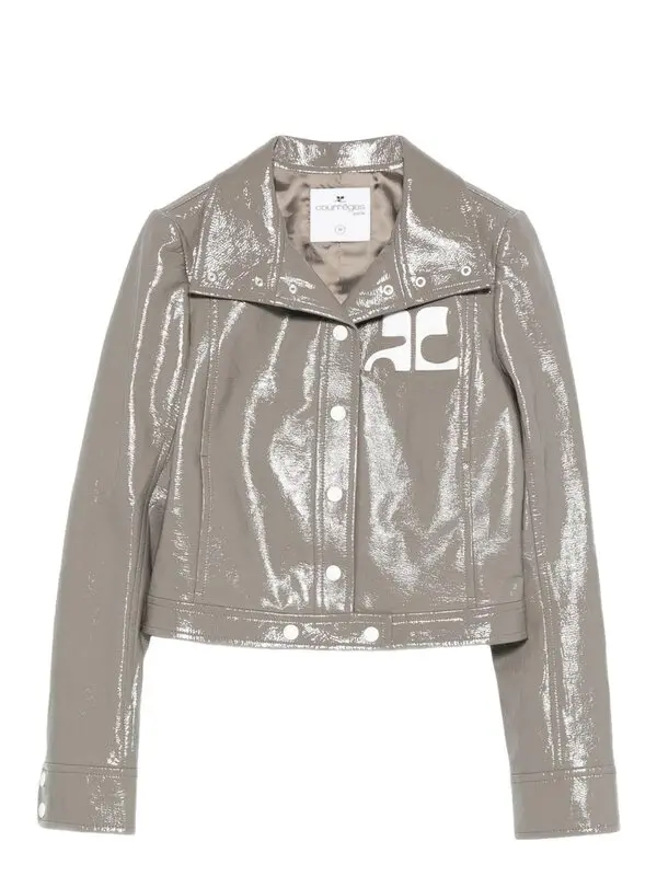 COURREGES RE EDITION Faux Leather Jacket - Marrone Chiaro