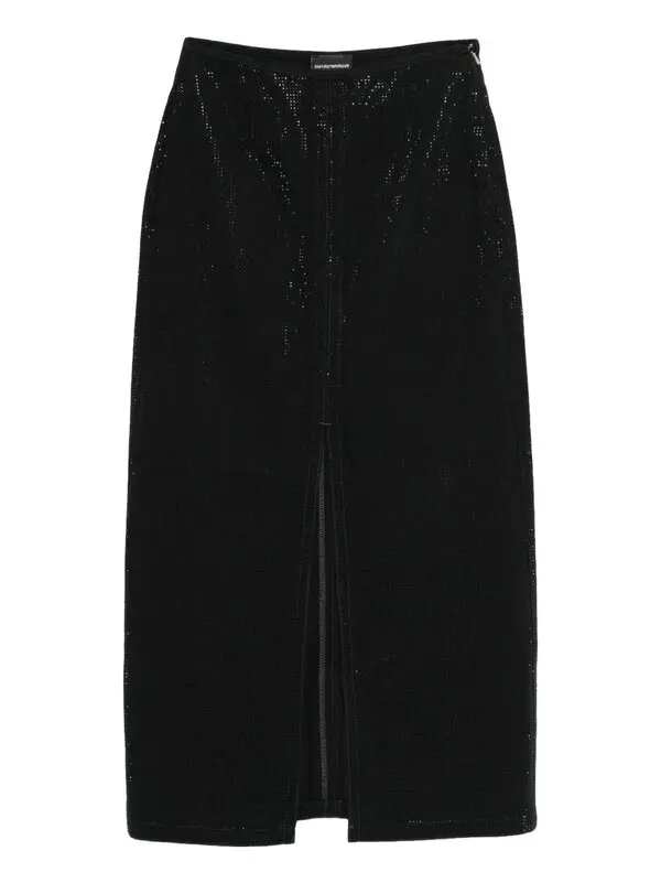 Emporio Armani Sequin Embellished Long Skirt - Black