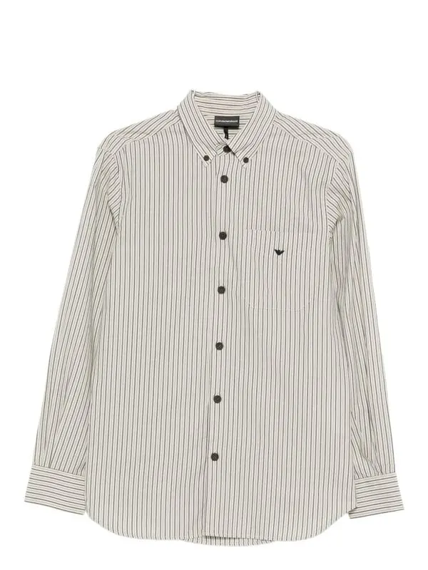 Emporio Armani Striped Cotton Shirt - Beige