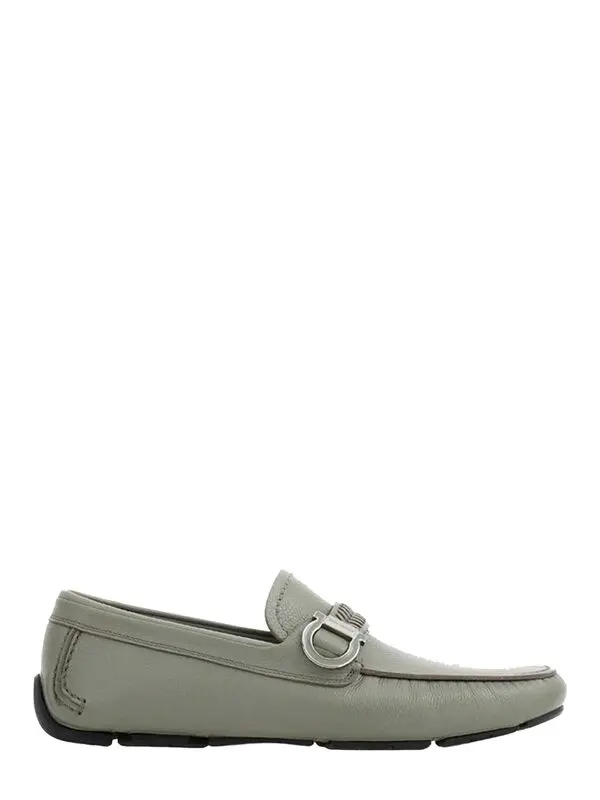 FERRAGAMO Calipso Leather Loafers - Gray
