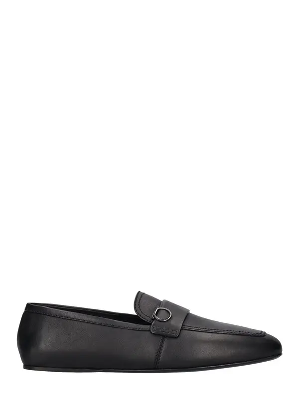 FERRAGAMO Debros Leather Loafers - Brown