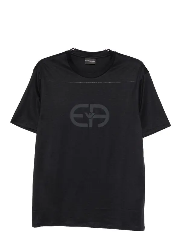 Emporio Armani Logo Cotton T Shirt - Blue