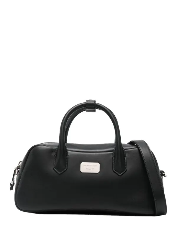 Emporio Armani Leather Bowling Bag - Black