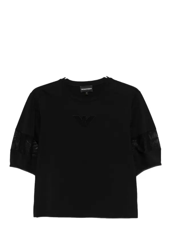 Emporio Armani Cotton Crewneck Top - Black