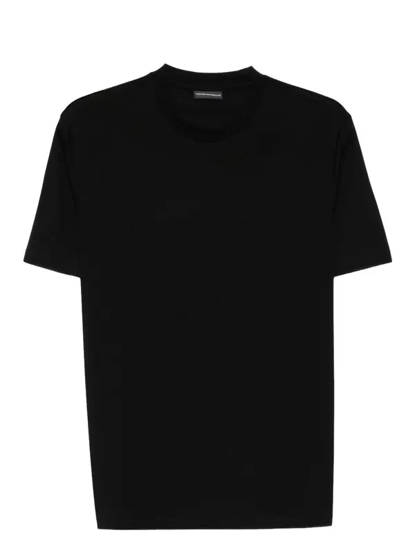 Emporio Armani Logo Cotton T Shirt - Black