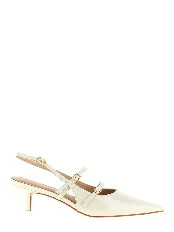 Twin-set Patent Leather Slingbacks - White