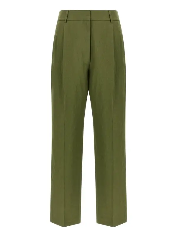 BLAZÉ MILANO Mid-day Sun Fox Linen Trousers - Green