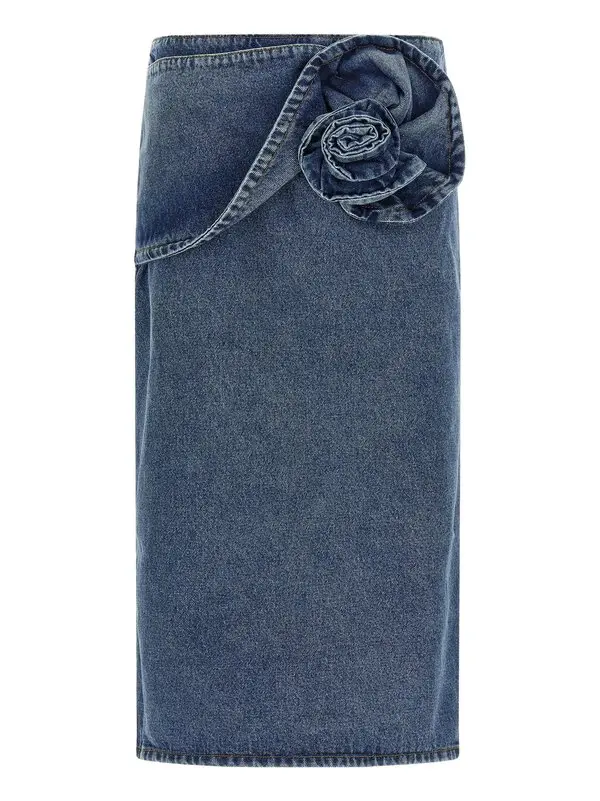 Magda Butrym 11' Midi Denim Skirt - Blue