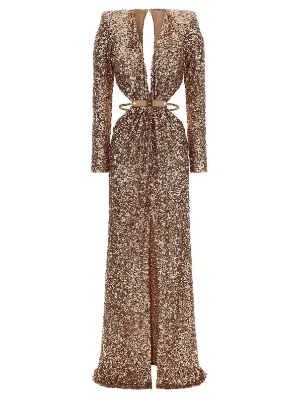 Elisabetta Franchi Sequin Red Carpet Gown - Pink