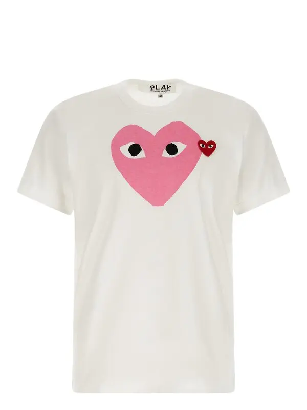 Play Comme Des Garcon Red Emblem T-shirt - Pink