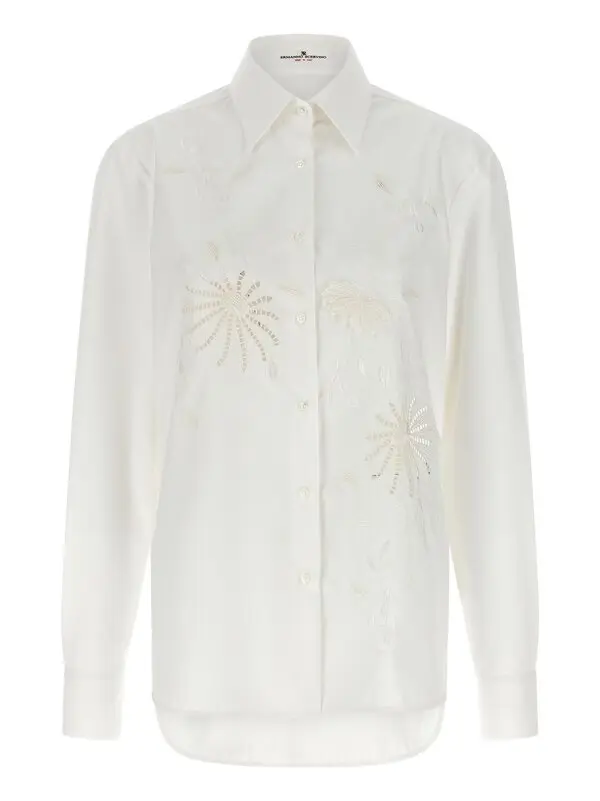 Ermanno Scervino Embroidery Cotton Shirt - White