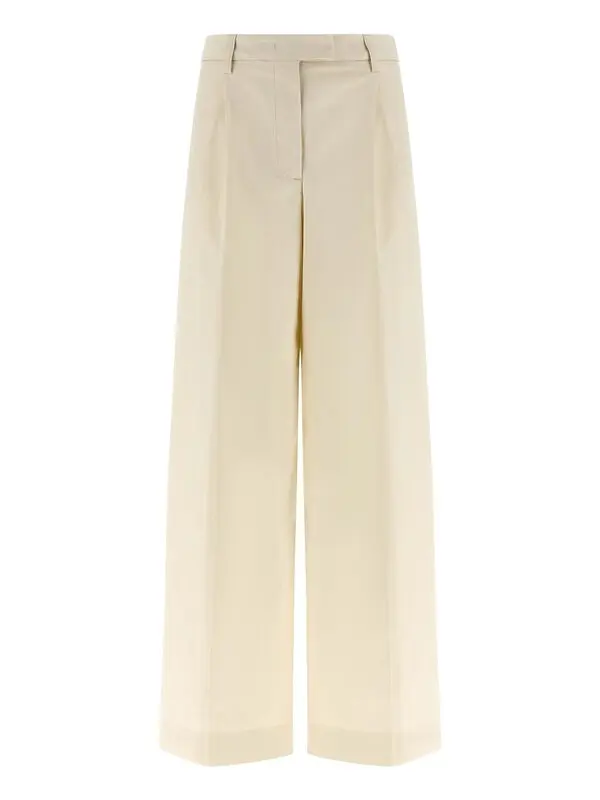 THELATEST Cotton Gabardine Wide Leg Pants - White