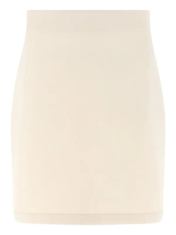 Fabiana Filippi Cashmere Scuba Mini Skirt - Beige