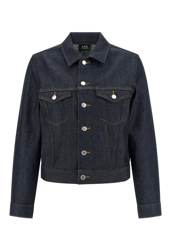 A.p.c. Raw Denim 'dion' Jacket - Blue