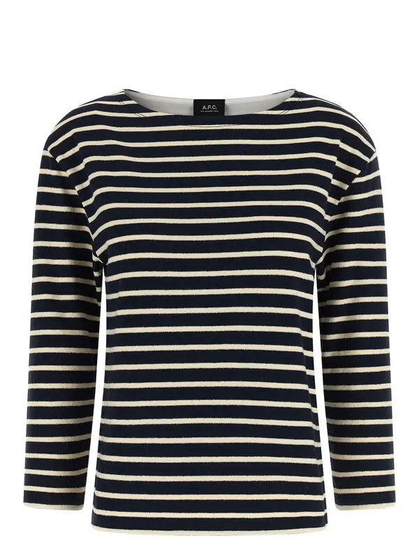 A.p.c. Striped Cotton Sweater - Blue