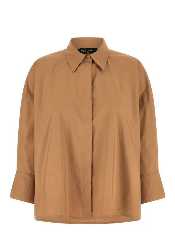 Fabiana Filippi Diamond Thread Poplin Shirt - Brown