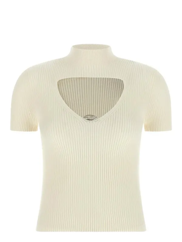 DIESEL Ribbed Knit Top - White