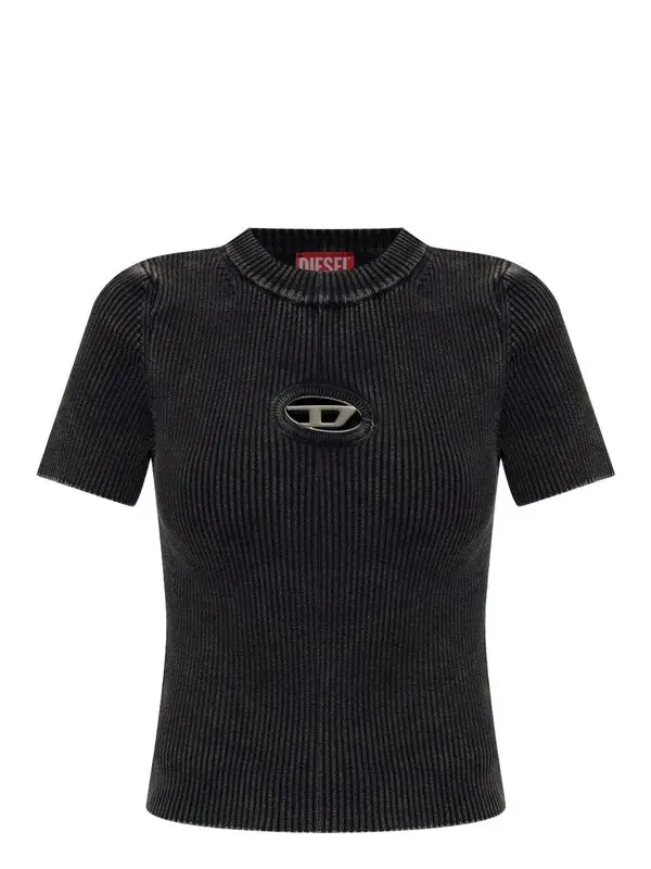 DIESEL Logo Cotton T-shirt - Black