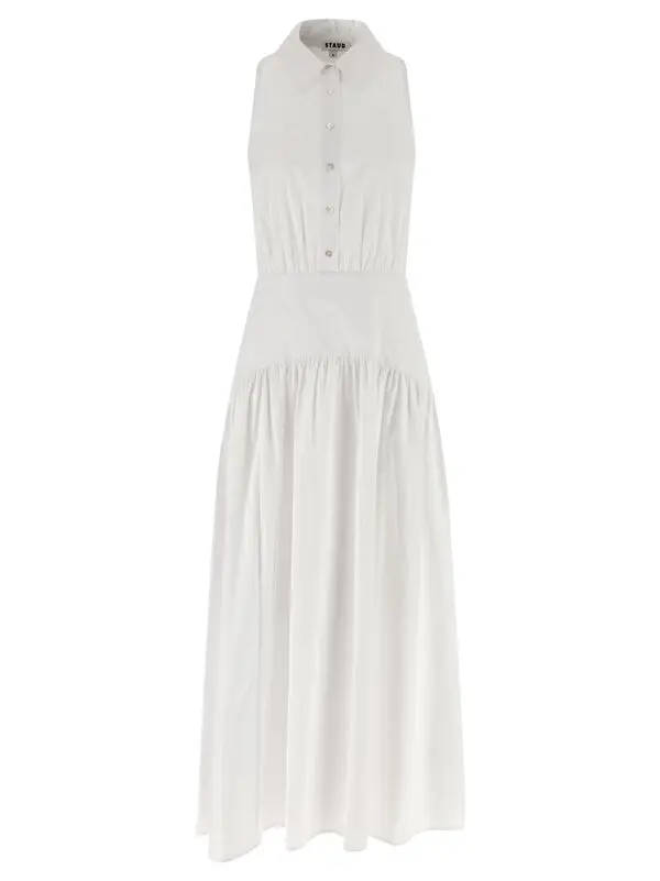 Staud Romy Cotton Poplin Dress - White