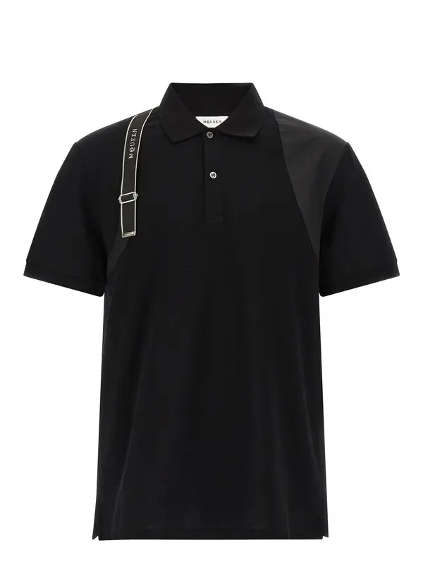 Alexander McQueen Harness' Polo Shirt - Black