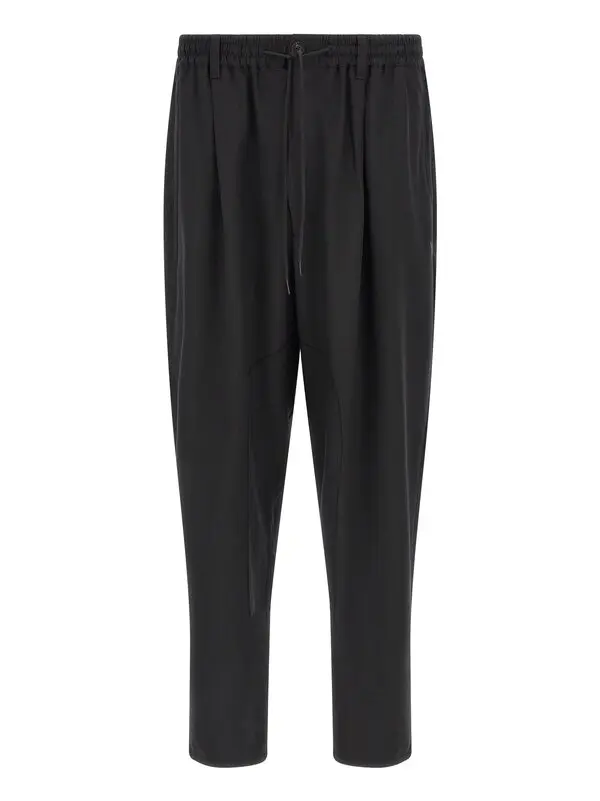 Y3 Wool Wide Leg Pants - Black