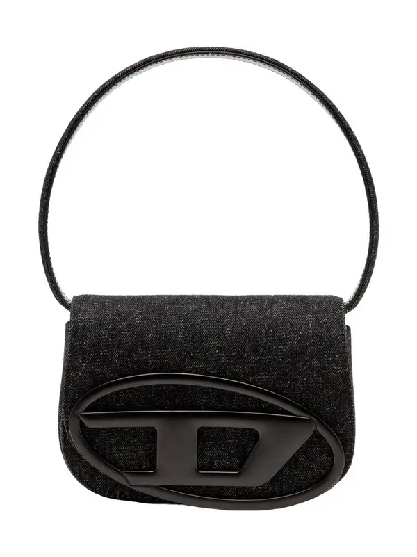 DIESEL 1 Dr Denim Shoulder Bag - Black