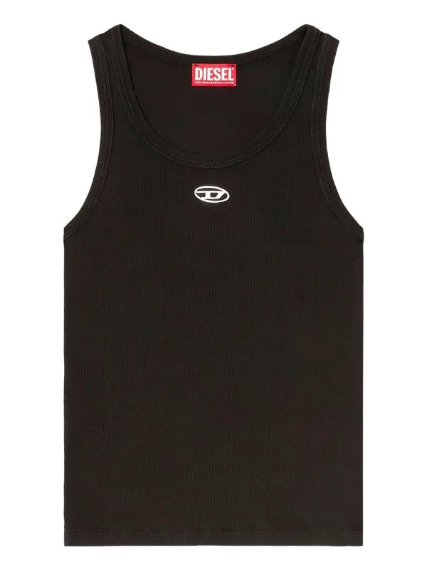 DIESEL Logo Cotton Tank Top - Black