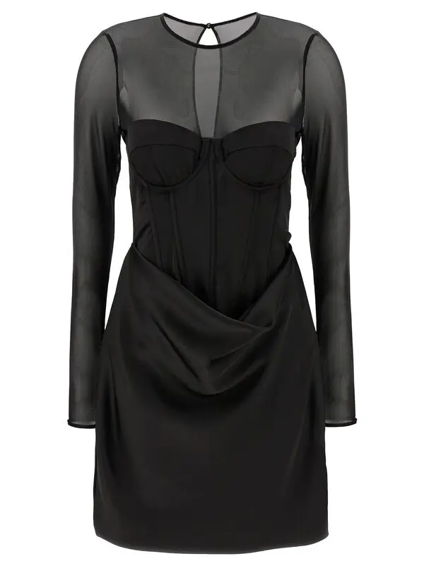 Remain Birger Christensen Satin Corset Mini Dress - Black