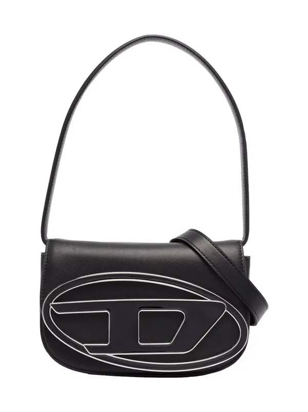 DIESEL® 1 Dr Leather Shoulder Bag - Black