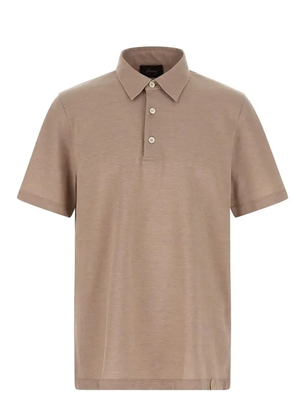 Brioni Cotton Polo Shirt - Beige