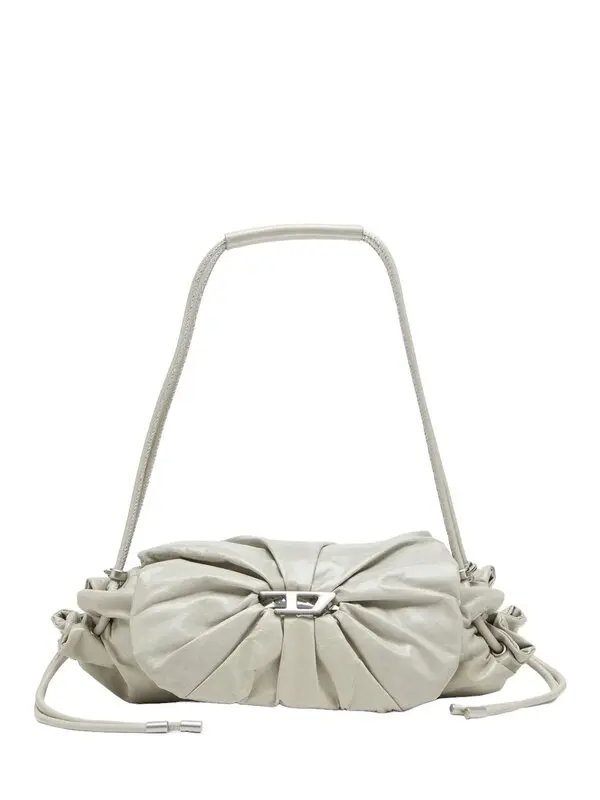 DIESEL® Scrunch Leather Shoulder Bag - White